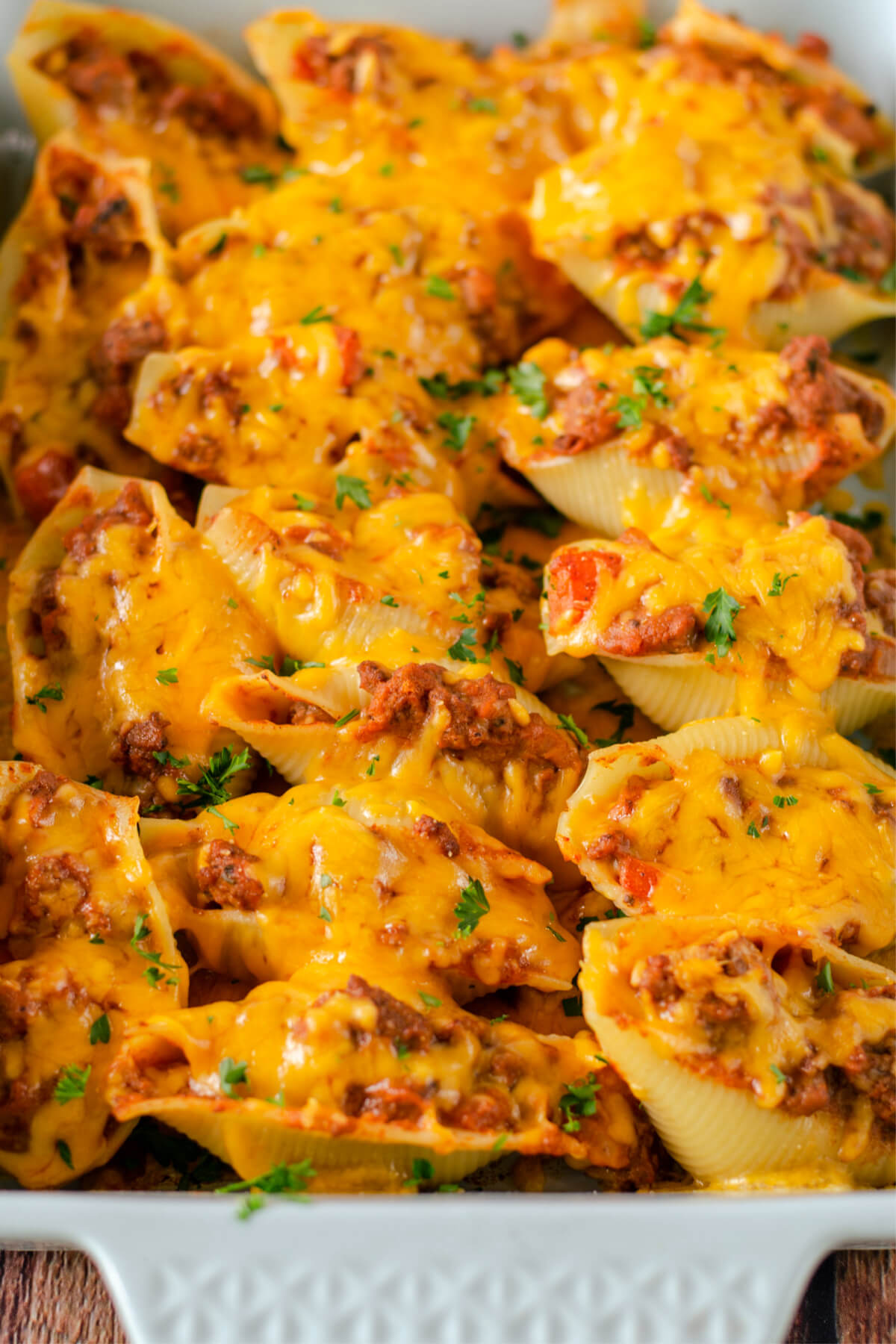 Enchilada Stuffed Shells - Love Bakes Good Cakes