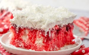 Raspberry Zinger Poke Cake - Love Bakes Good Cakes