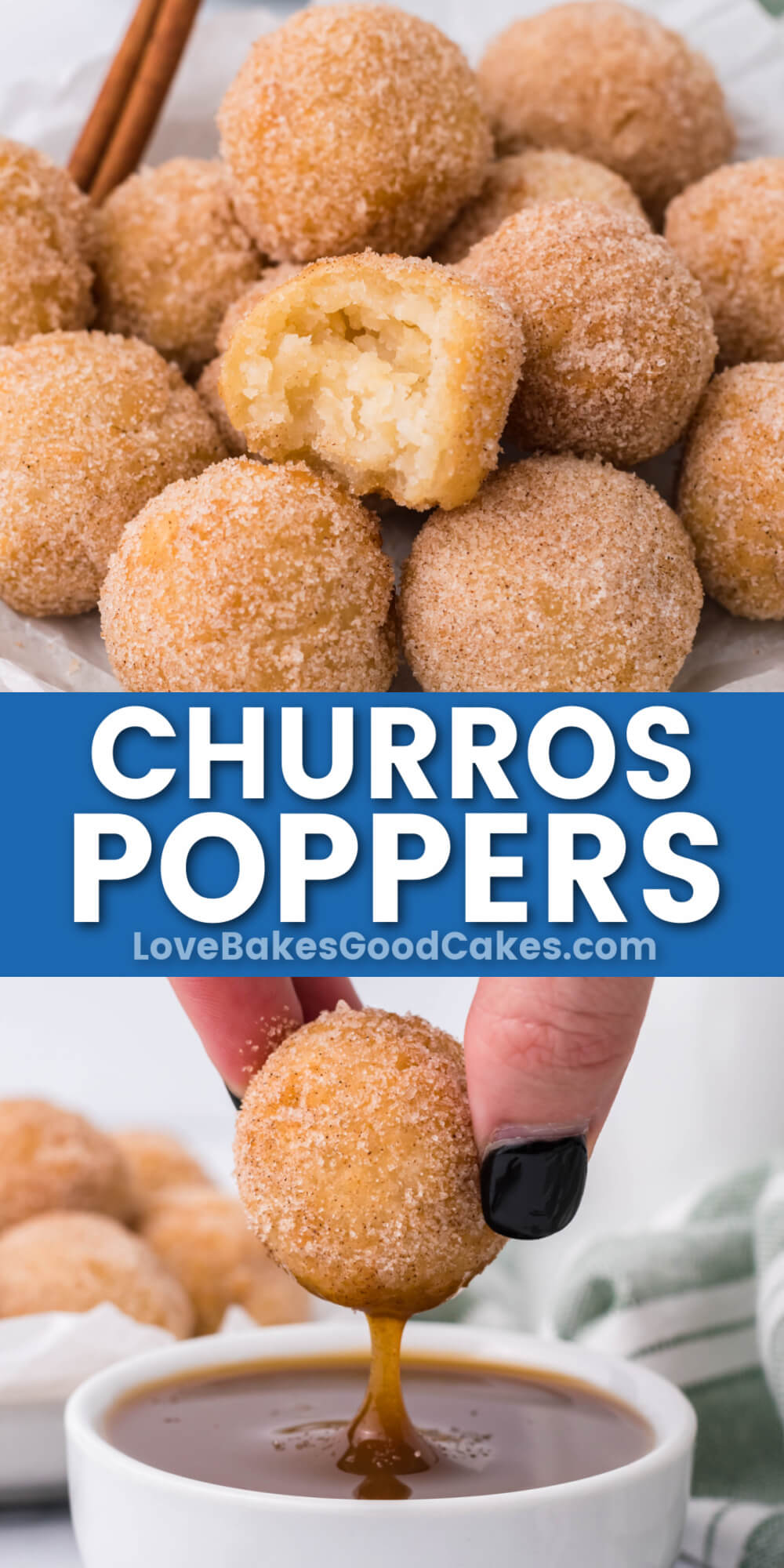 Churros Poppers - Love Bakes Good Cakes