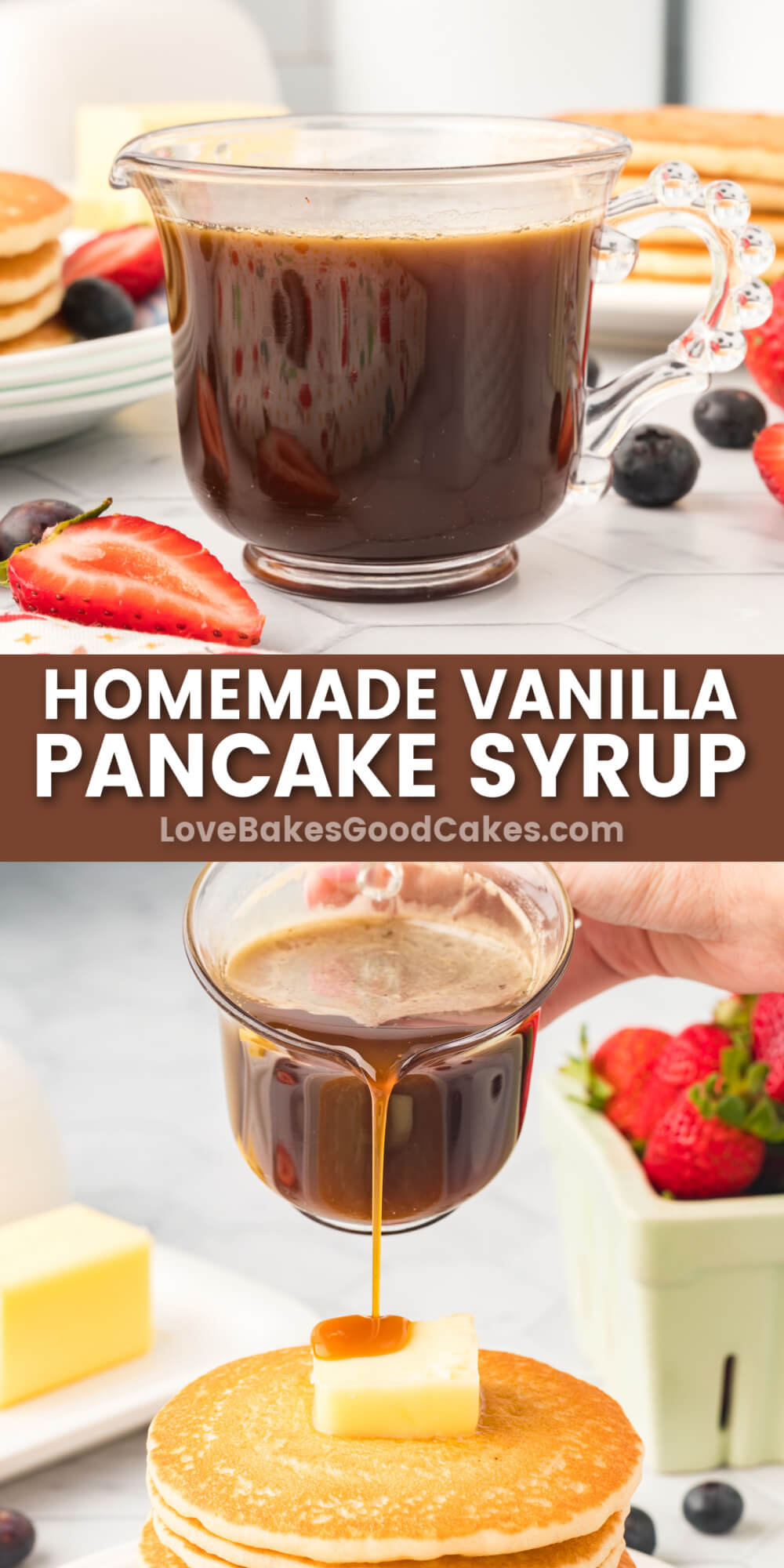 Homemade Vanilla Pancake Syrup - Love Bakes Good Cakes