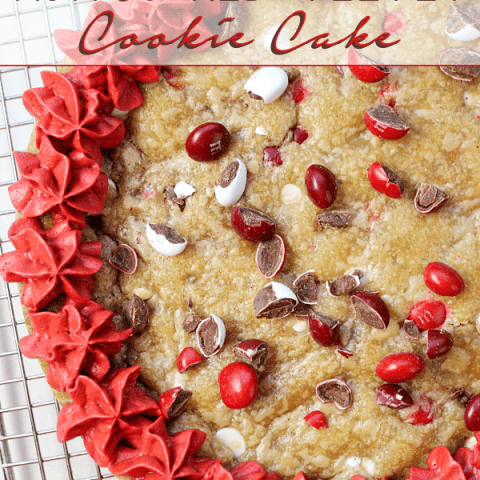 M&M's® Red Velvet Cookie Cake - Love Bakes Good Cakes