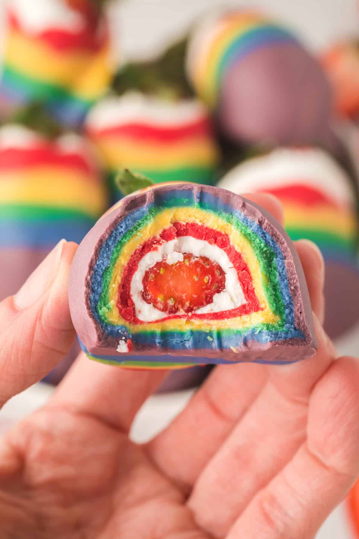 Rainbow Candy Coated Strawberries - Love Bakes Good Cakes