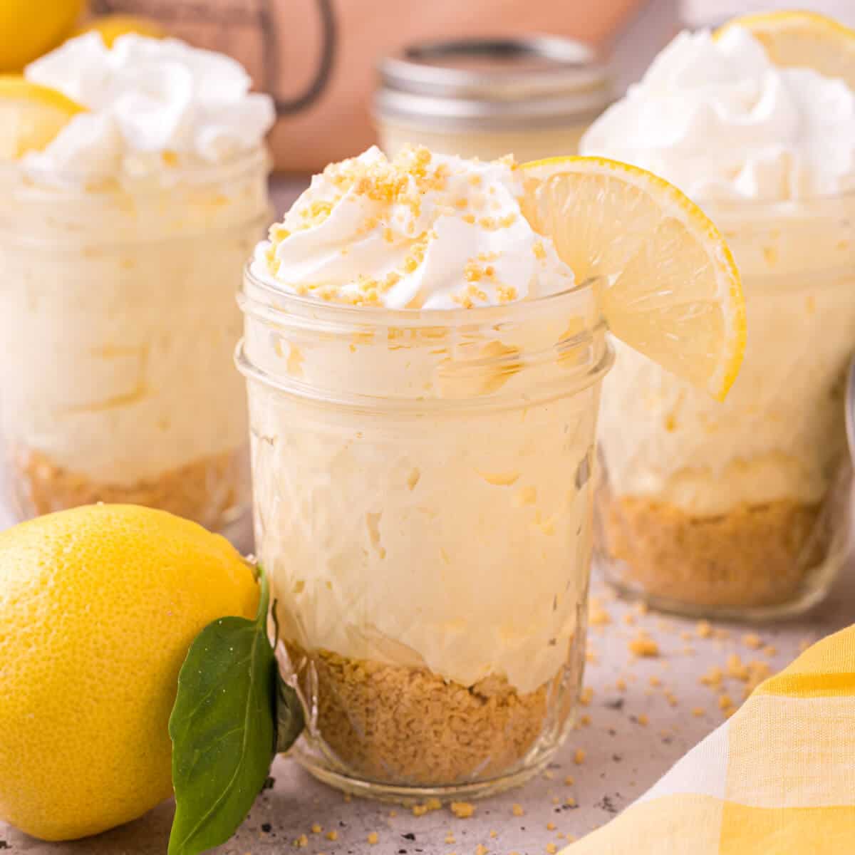 No-Bake Lemon Cheesecake Jars - Love Bakes Good Cakes