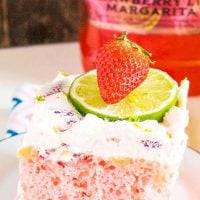 Boozy Strawberry Margarita Poke Cake - Love Bakes Good Cakes
