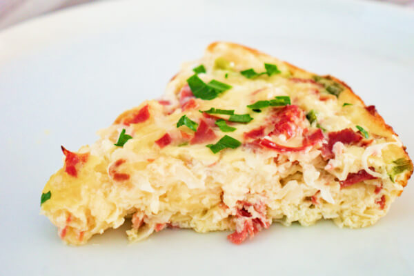 Crustless Reuben Quiche - Love Bakes Good Cakes