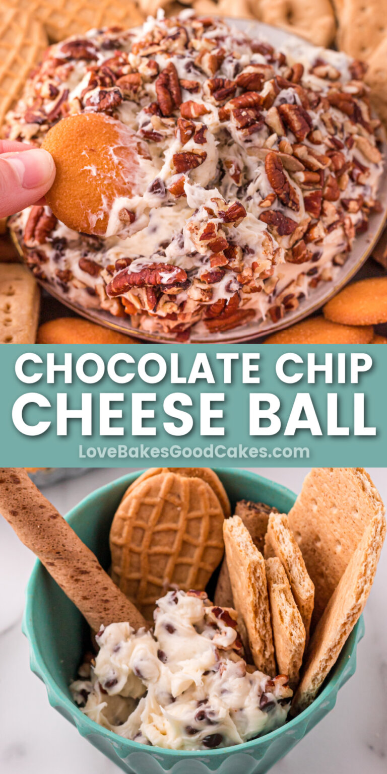 Chocolate Chip Cheese Ball - Love Bakes Good Cakes