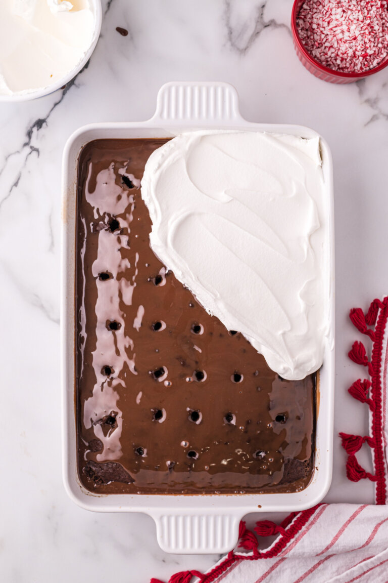 Peppermint Poke Cake - Love Bakes Good Cakes