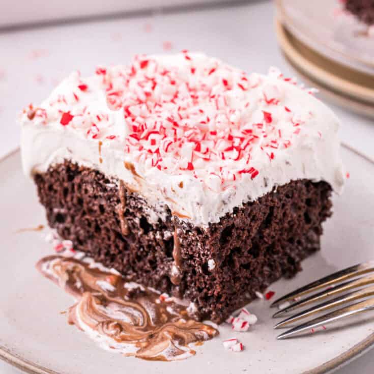 Peppermint Poke Cake - Love Bakes Good Cakes