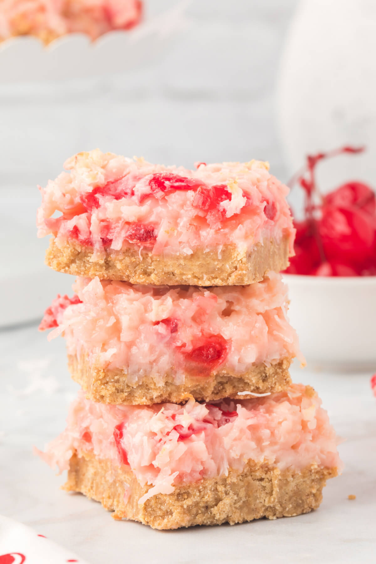 Cherry Coconut Magic Bars - Love Bakes Good Cakes