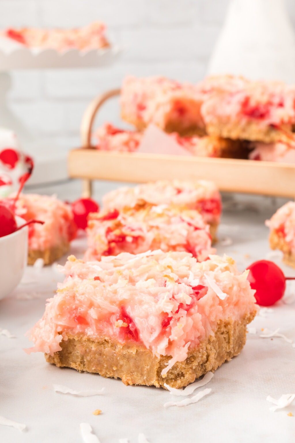 Cherry Coconut Magic Bars - Love Bakes Good Cakes