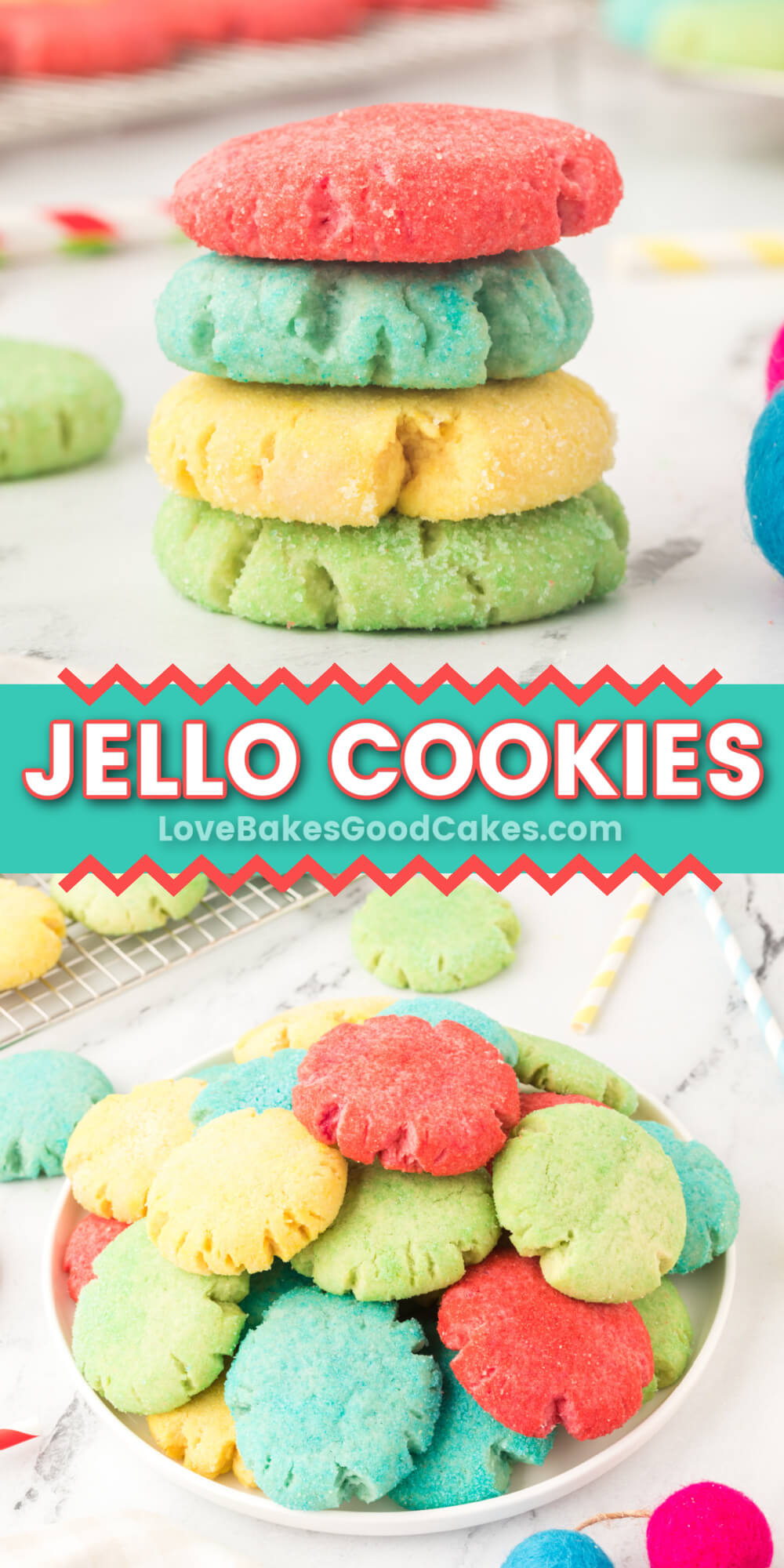 Jello Cookies - Love Bakes Good Cakes