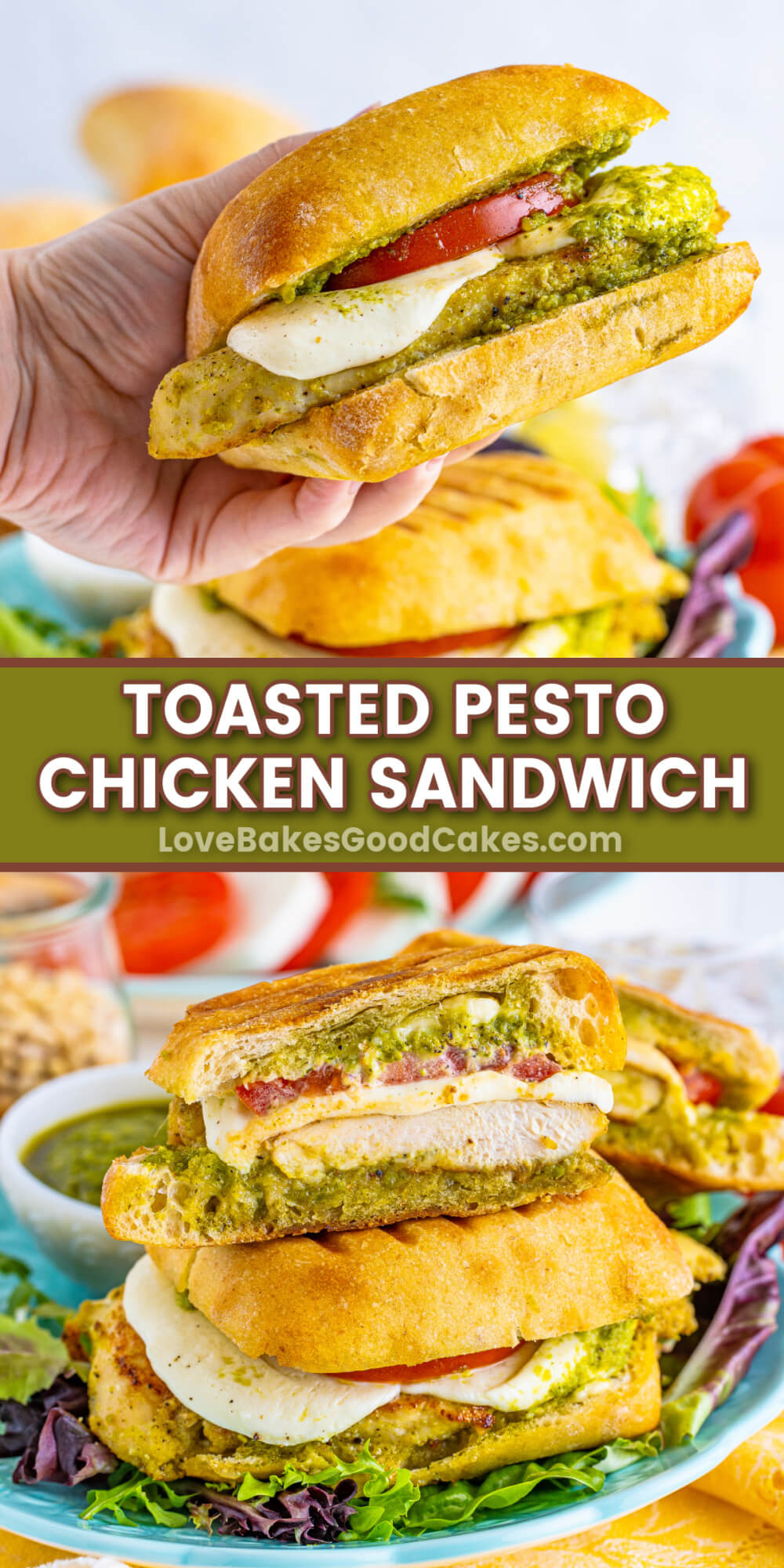 Toasted Pesto Chicken Sandwich - Love Bakes Good Cakes