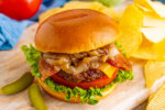 Bacon Cheeseburgers with Coca-Cola Onions - Love Bakes Good Cakes