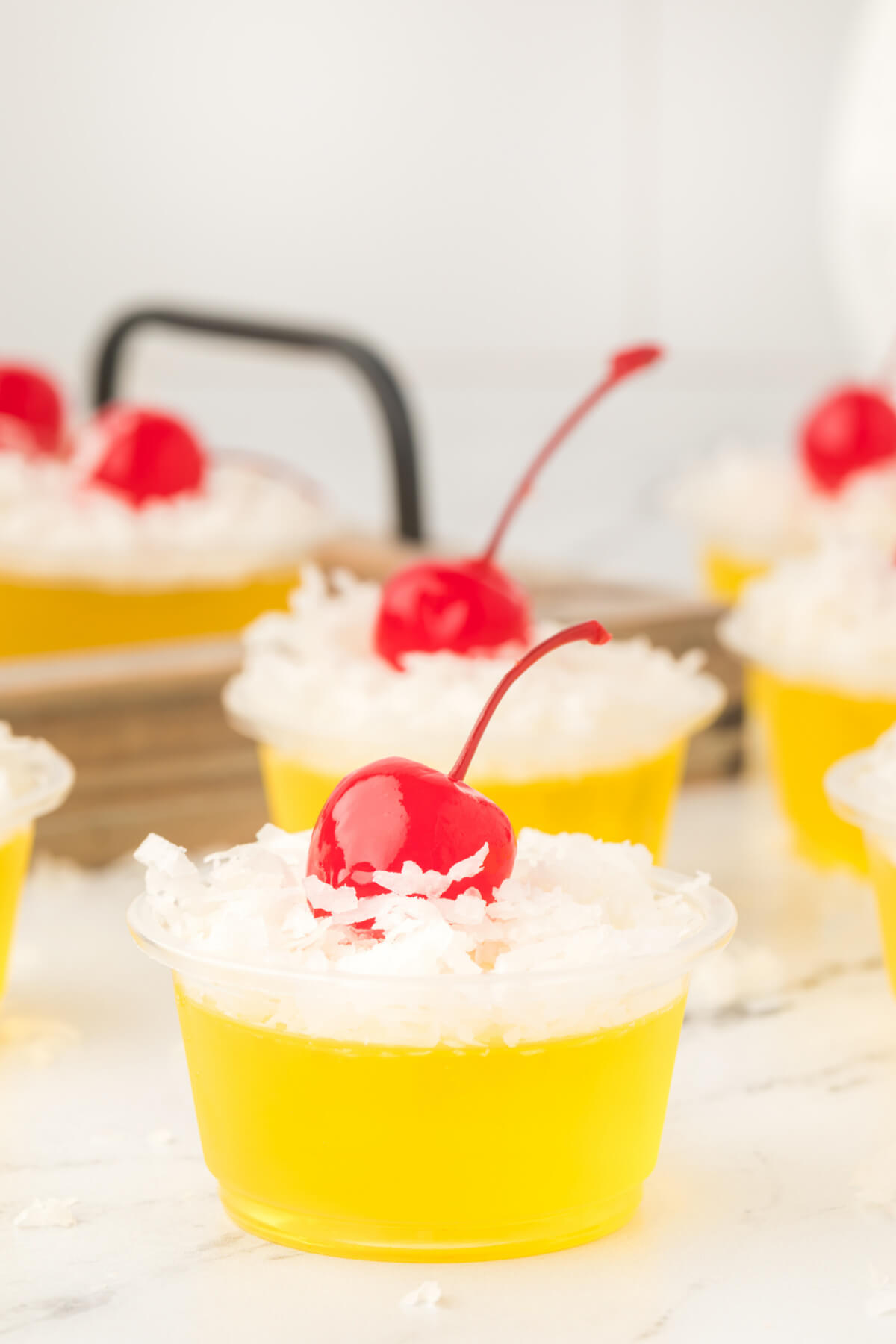 Piña Colada Jello Shots - Love Bakes Good Cakes