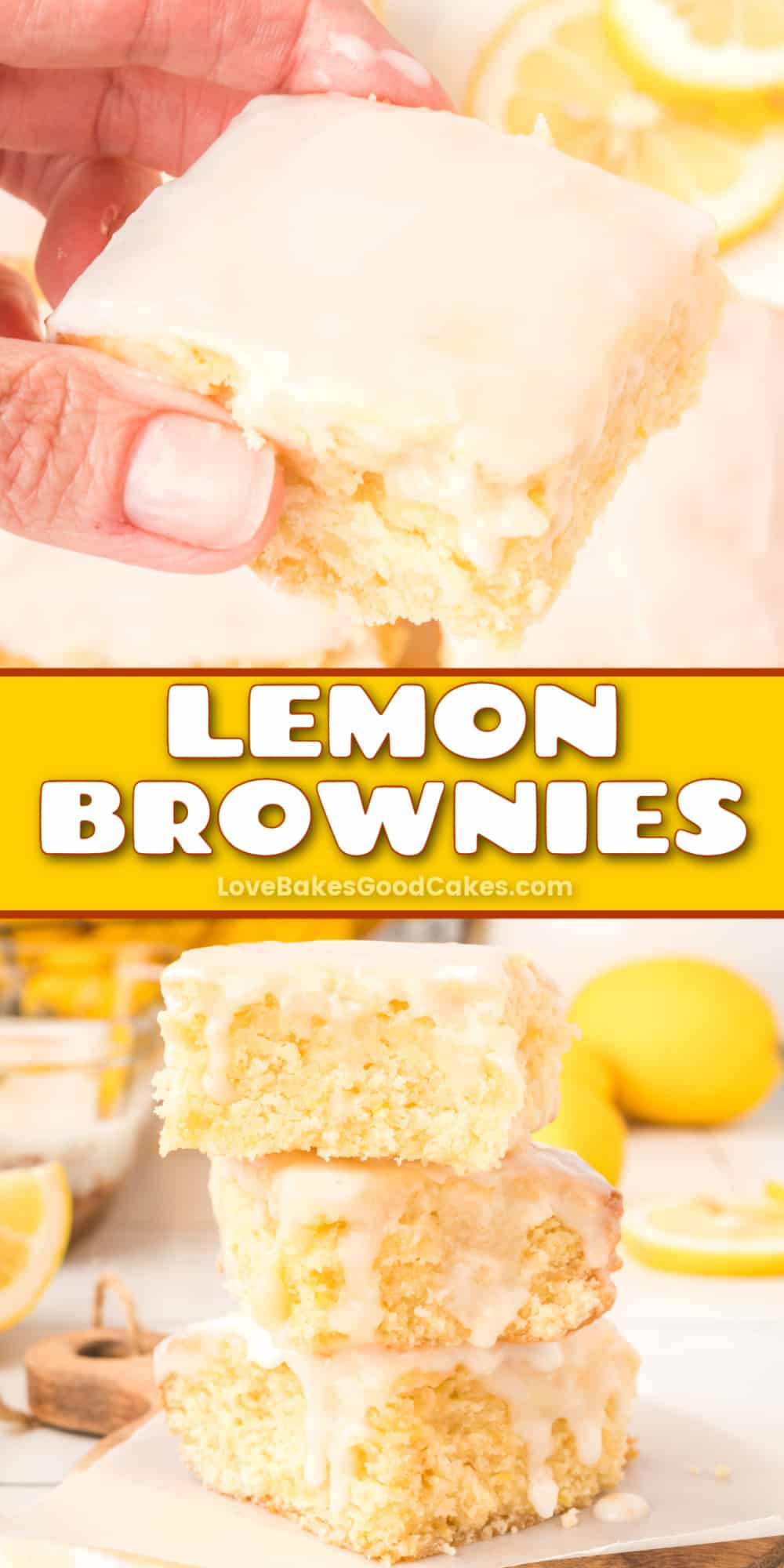 Lemon Brownies - Love Bakes Good Cakes