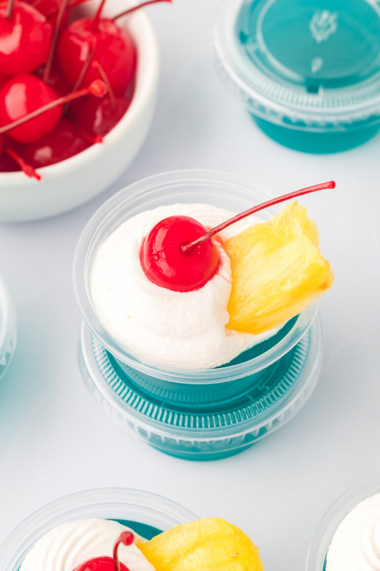 Blue Hawaiian Jello Shots - Love Bakes Good Cakes
