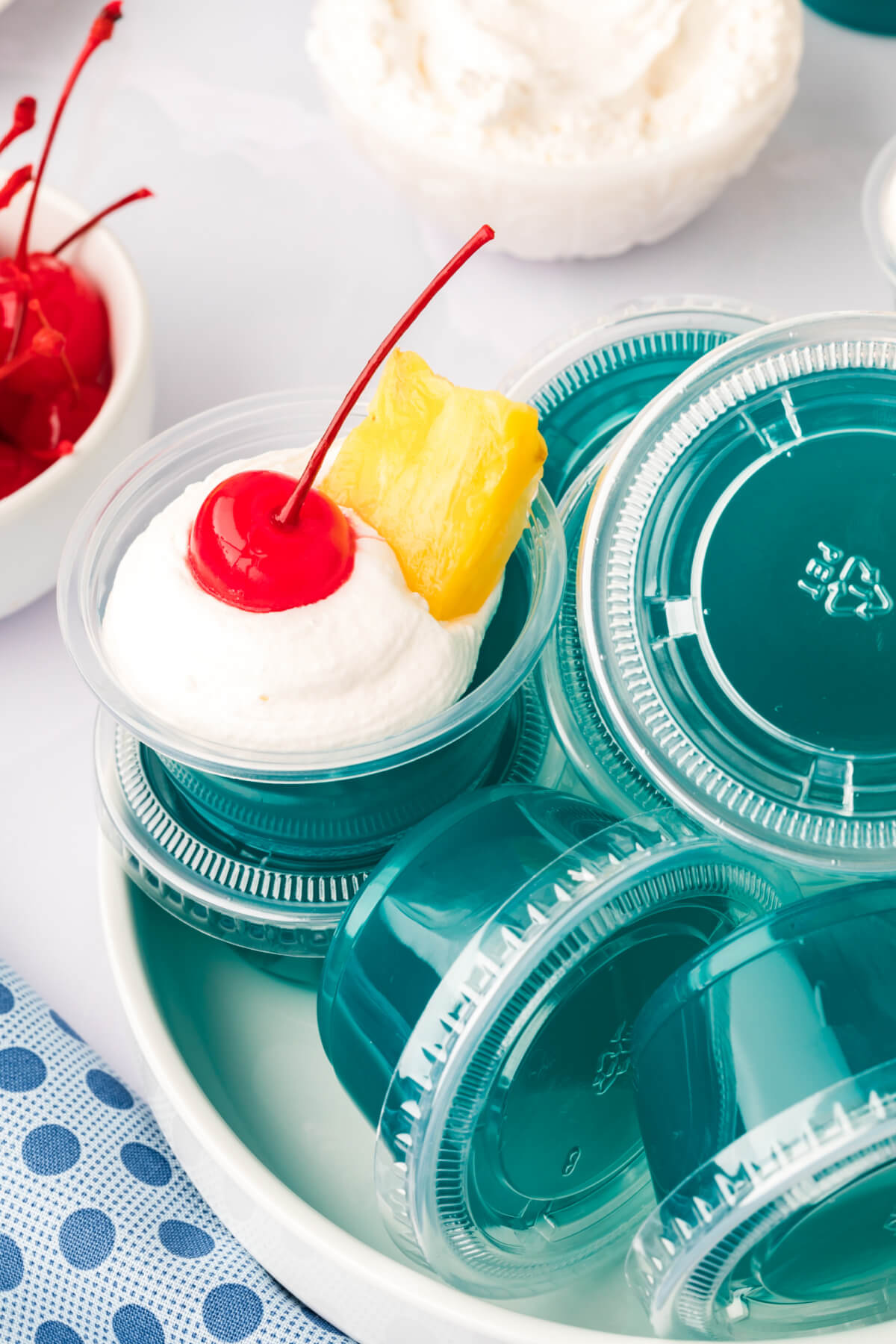 Blue Hawaiian Jello Shots - Love Bakes Good Cakes