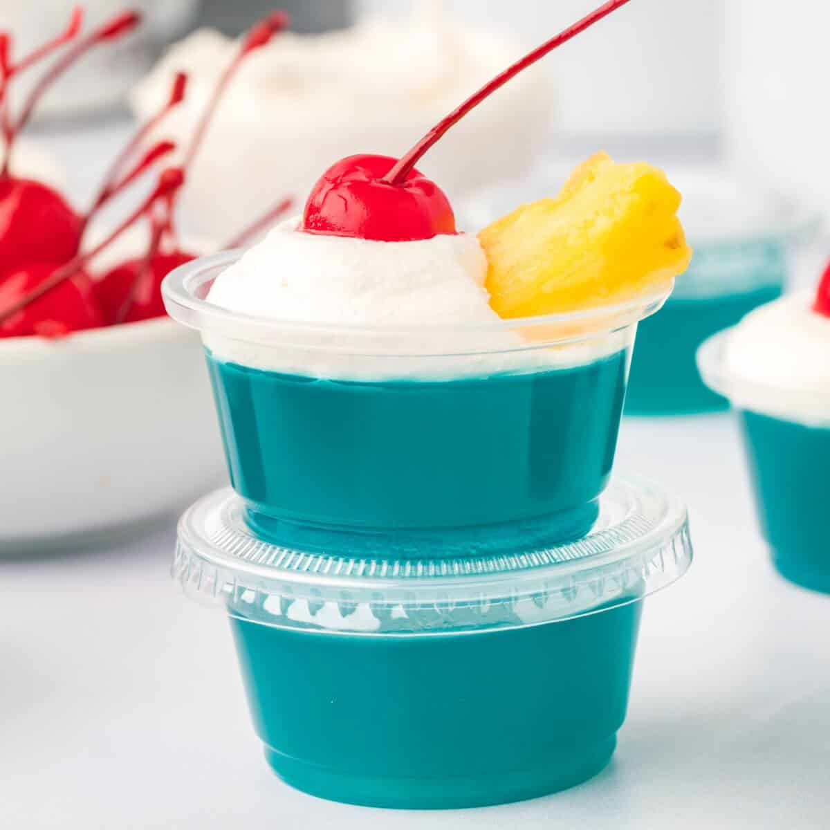 Blue Hawaiian Jello Shots - Love Bakes Good Cakes