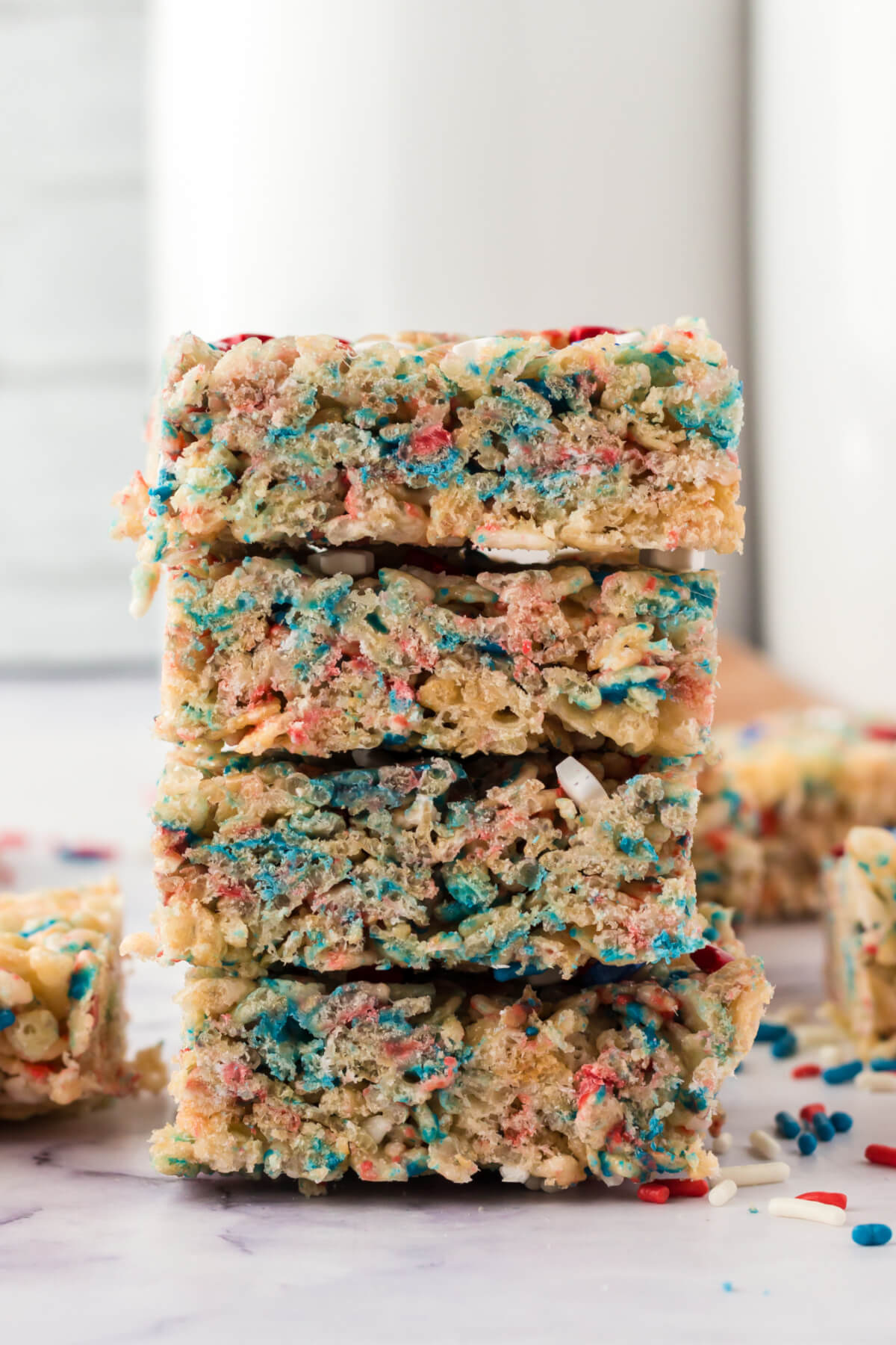 Patriotic Rice Crispy Treats - Love Bakes Good Cakes