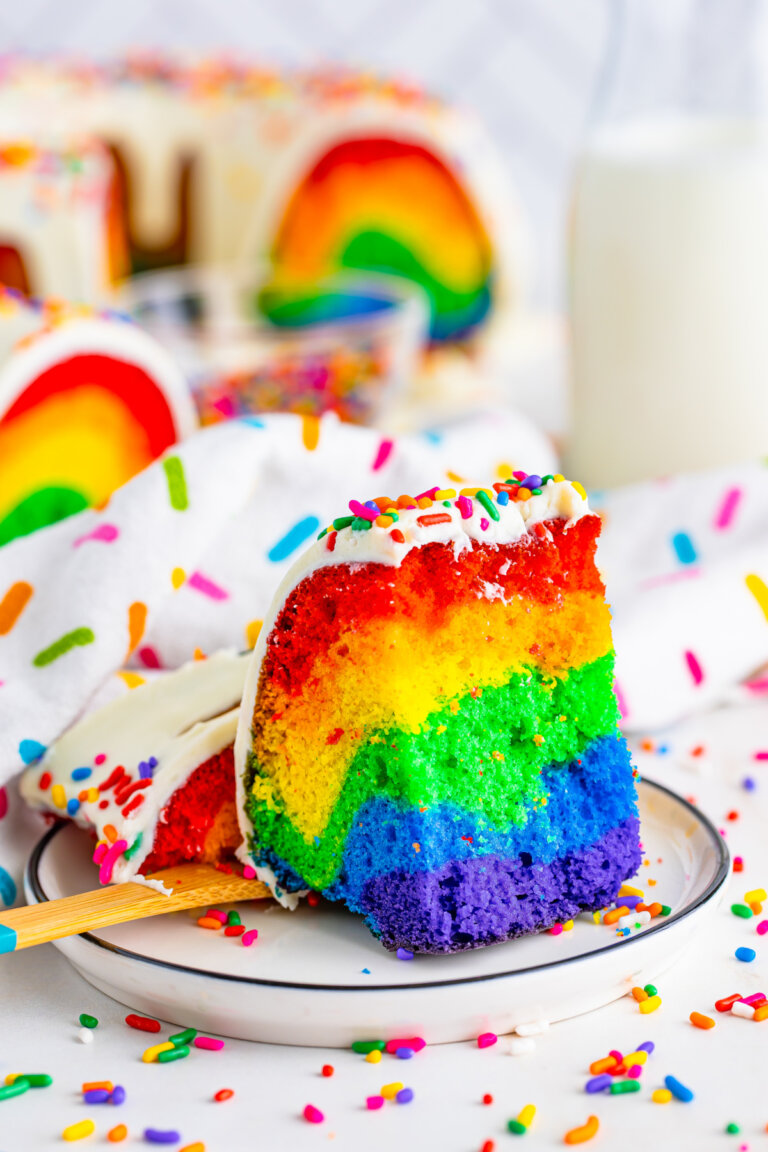 Rainbow Bundt Cake - Love Bakes Good Cakes