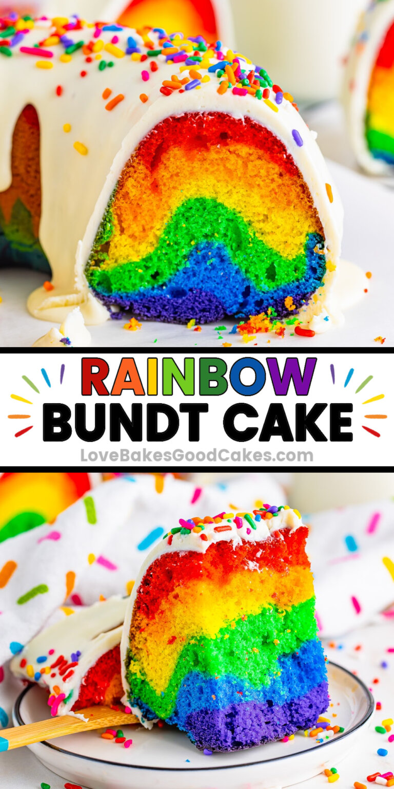 Rainbow Bundt Cake - Love Bakes Good Cakes