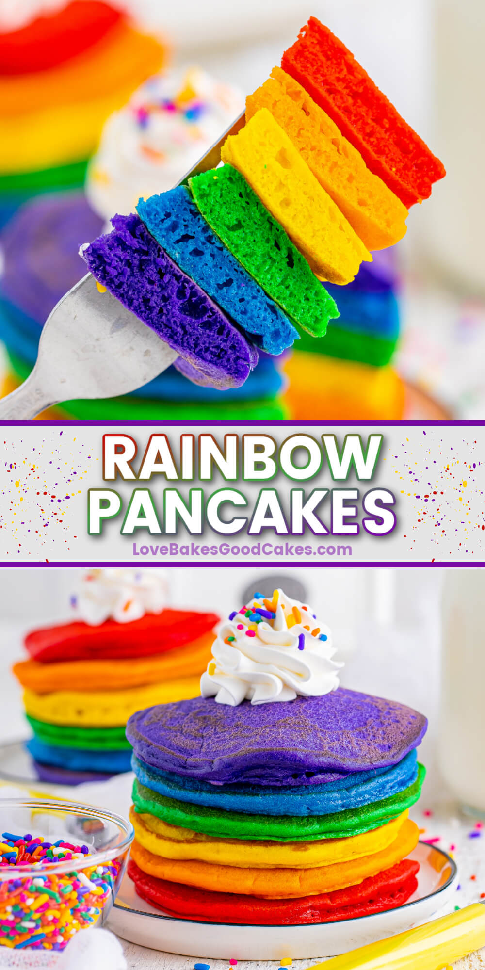 Rainbow Pancakes - Love Bakes Good Cakes