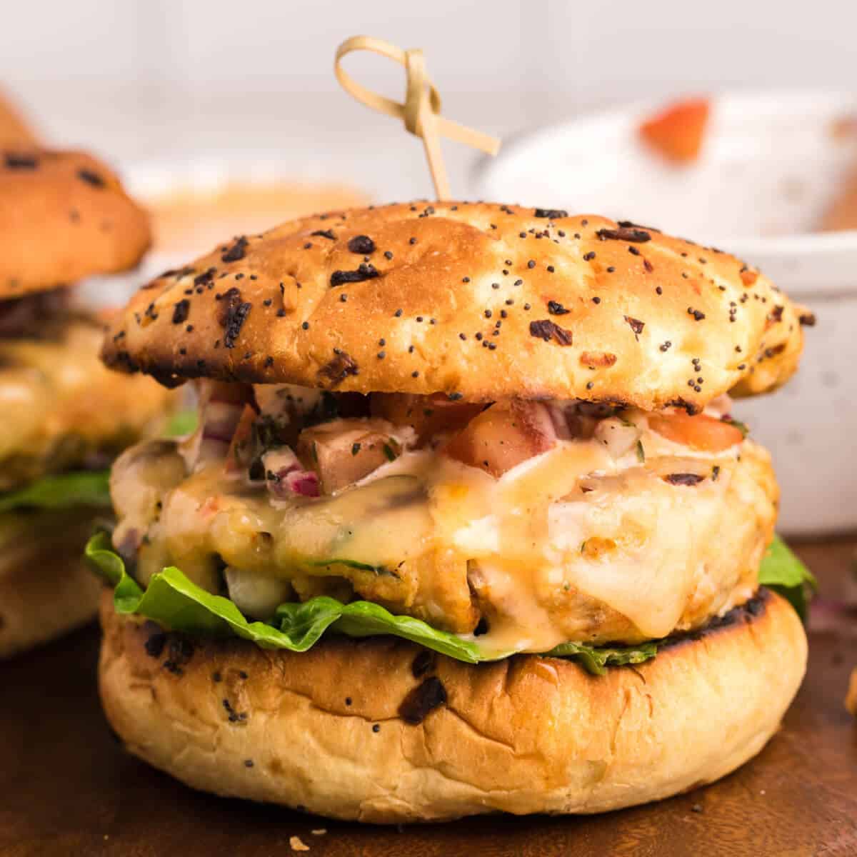 Chicken Burgers with Bang-Bang Sauce - Love Bakes Good Cakes