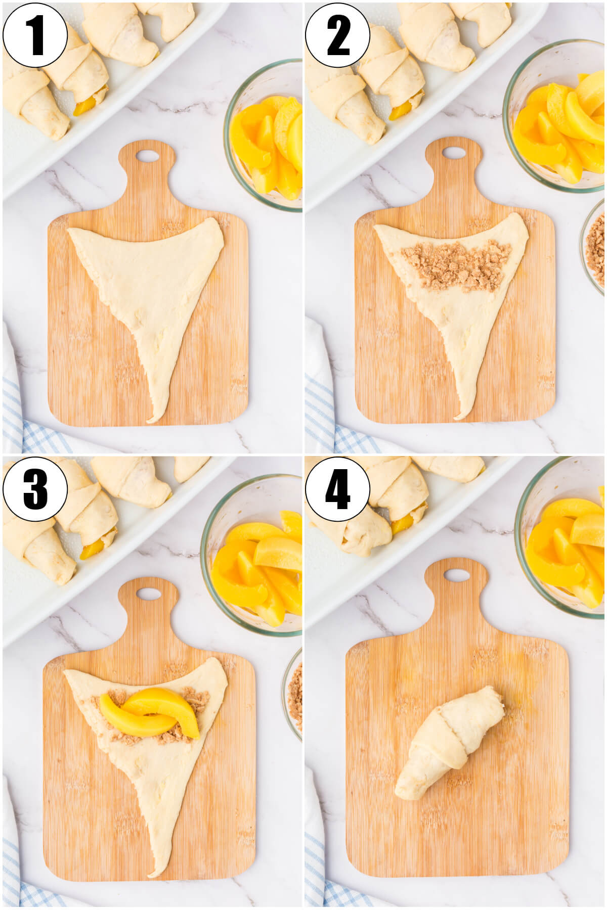 Peach Crescent Dumplings - Love Bakes Good Cakes