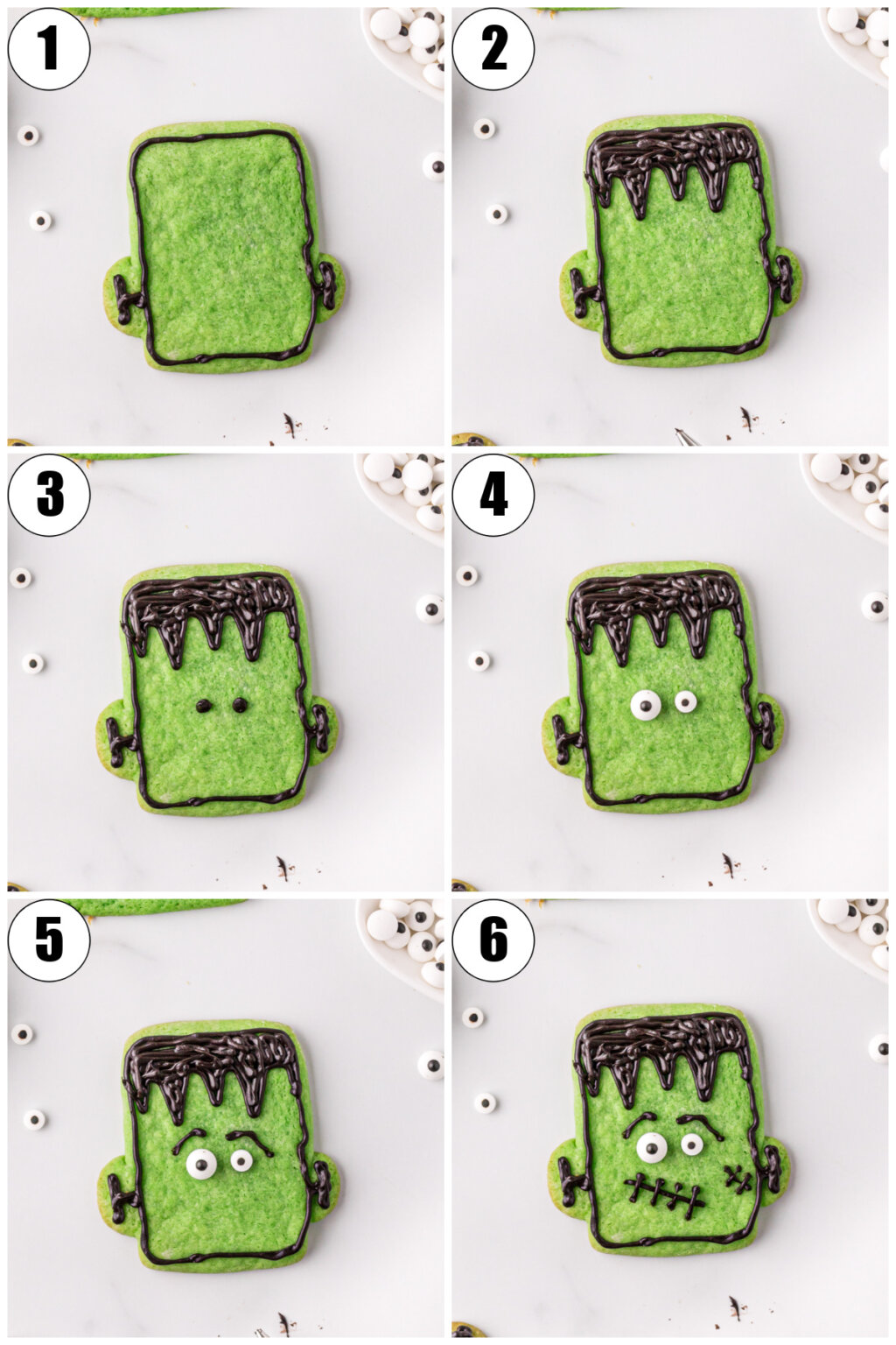 Frankenstein Sugar Cookies - Love Bakes Good Cakes