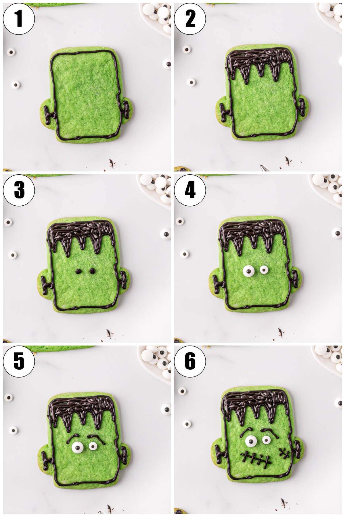 Frankenstein Sugar Cookies - Love Bakes Good Cakes