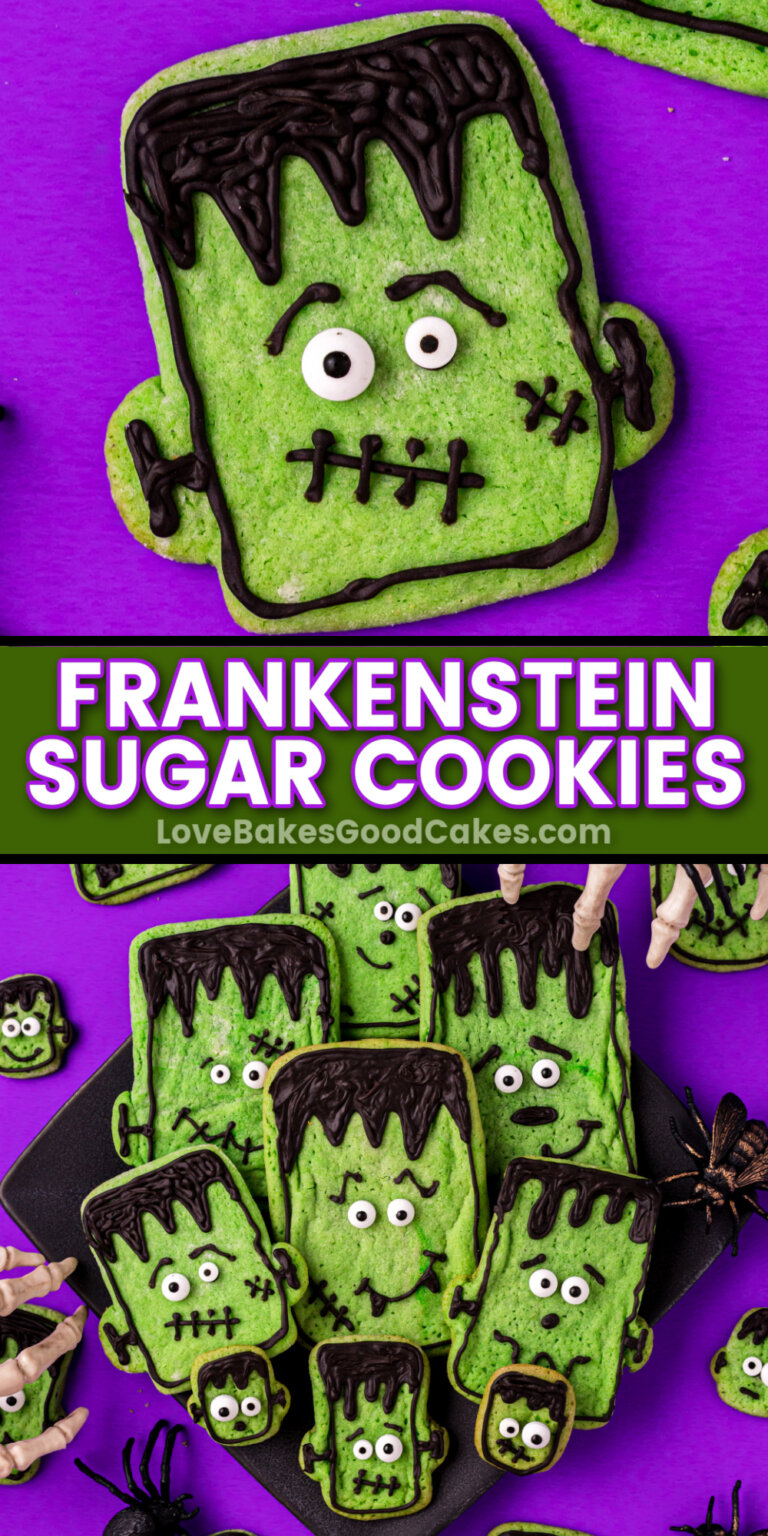 Frankenstein Sugar Cookies - Love Bakes Good Cakes