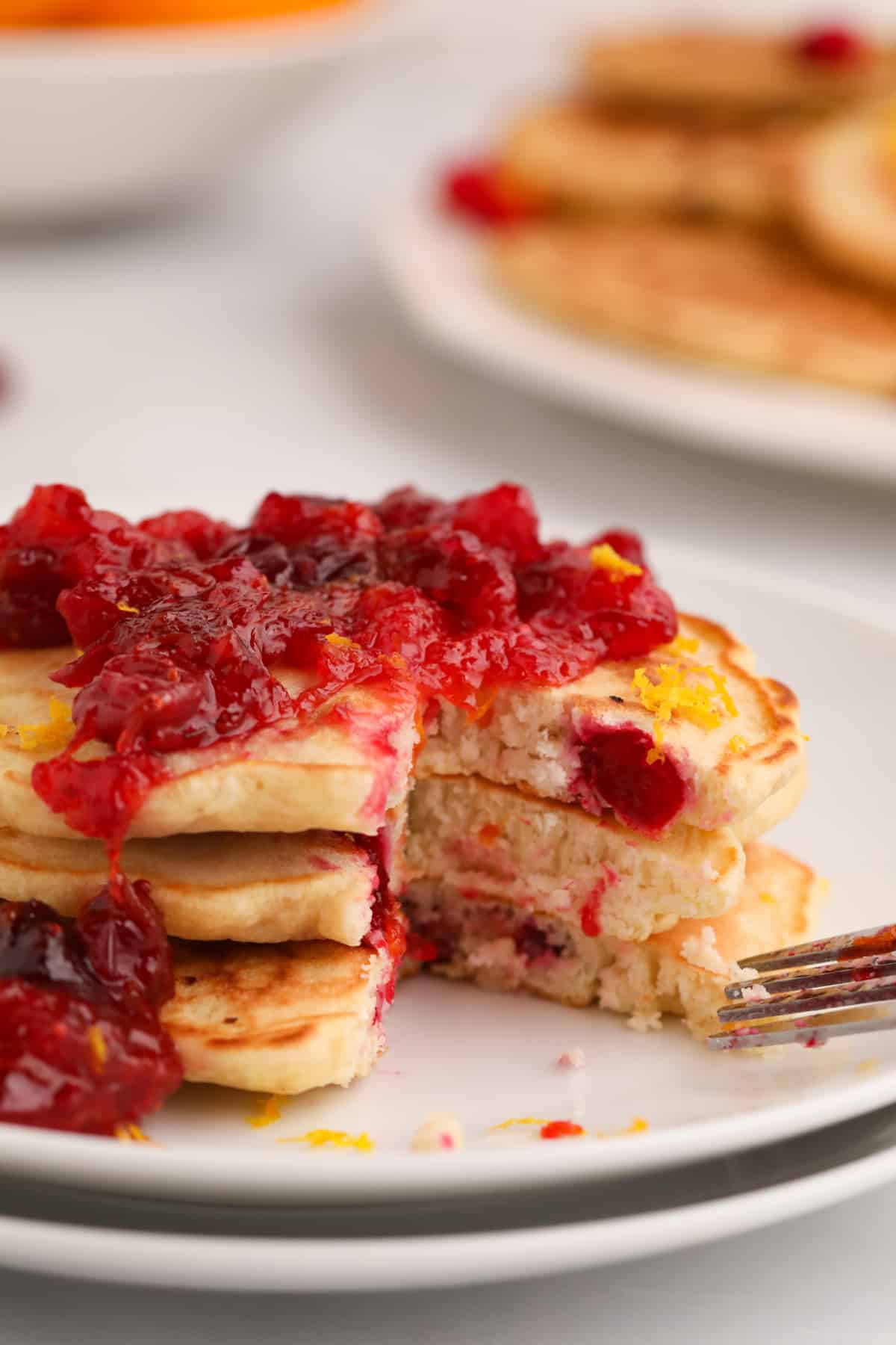 Cranberry Orange Pancakes - Love Bakes Good Cakes