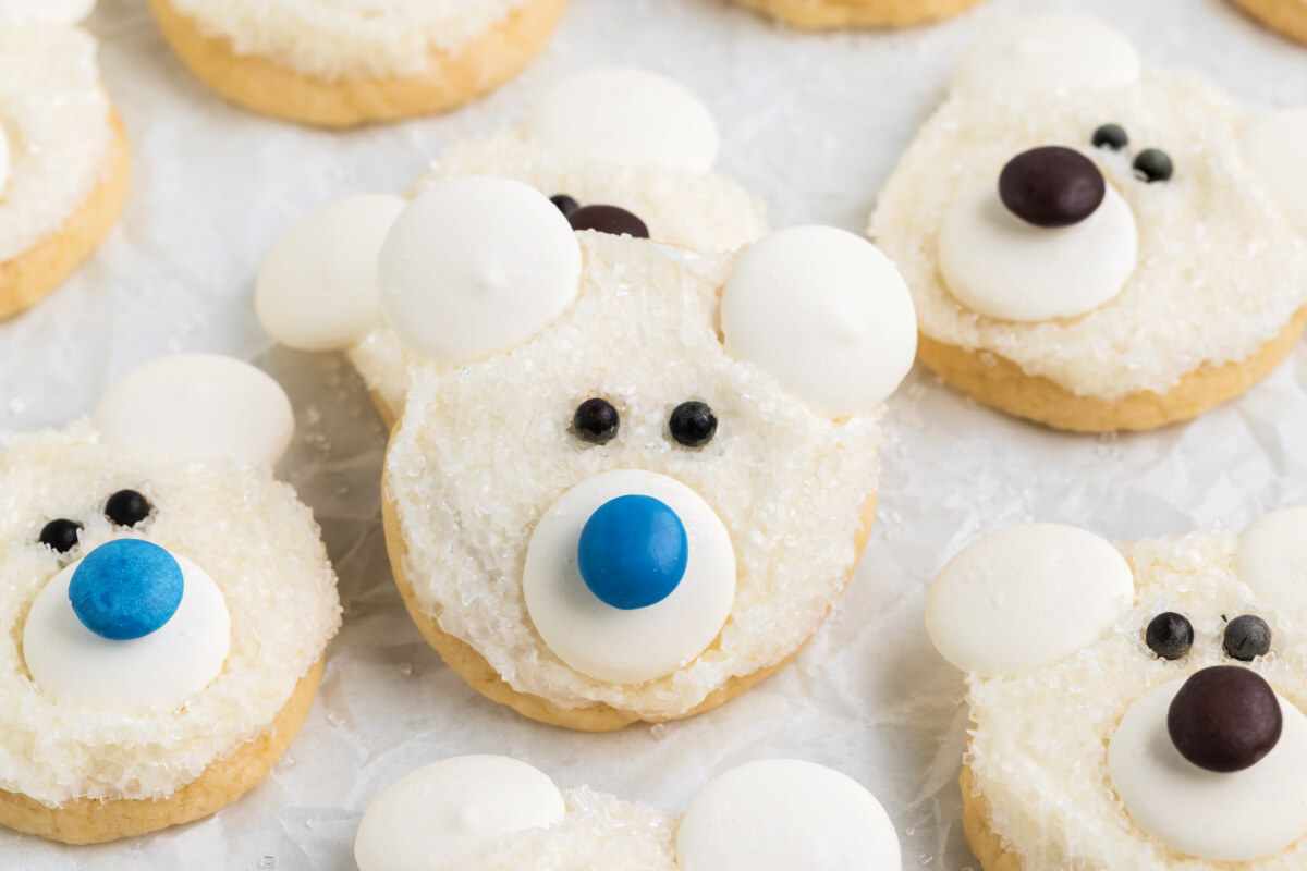 Polar Bear Face Cookies - Love Bakes Good Cakes