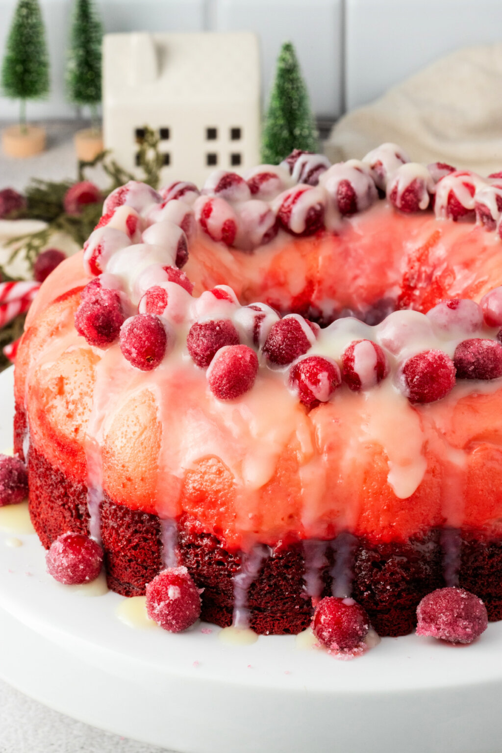 Red Velvet Flan Holiday Cake - Love Bakes Good Cakes