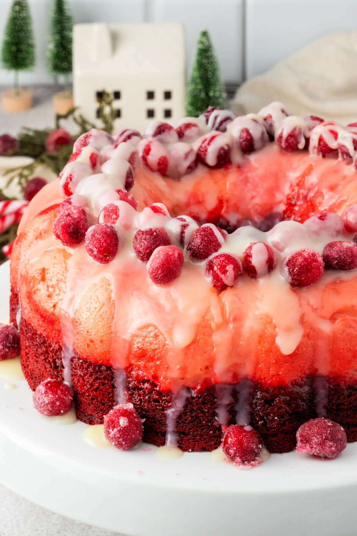 Red Velvet Flan Holiday Cake - Love Bakes Good Cakes