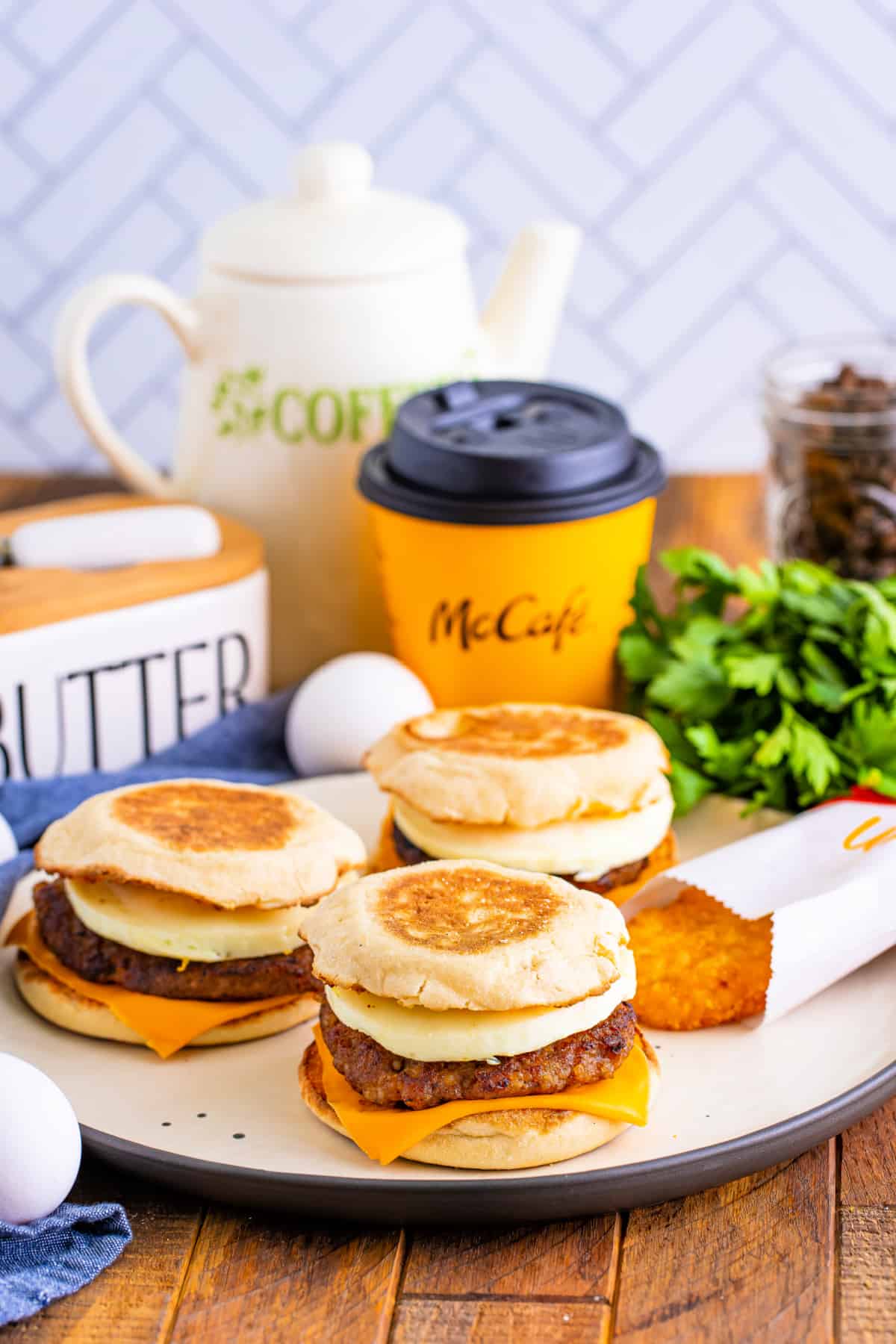 Sausage Egg and Cheese McMuffin - Love Bakes Good Cakes