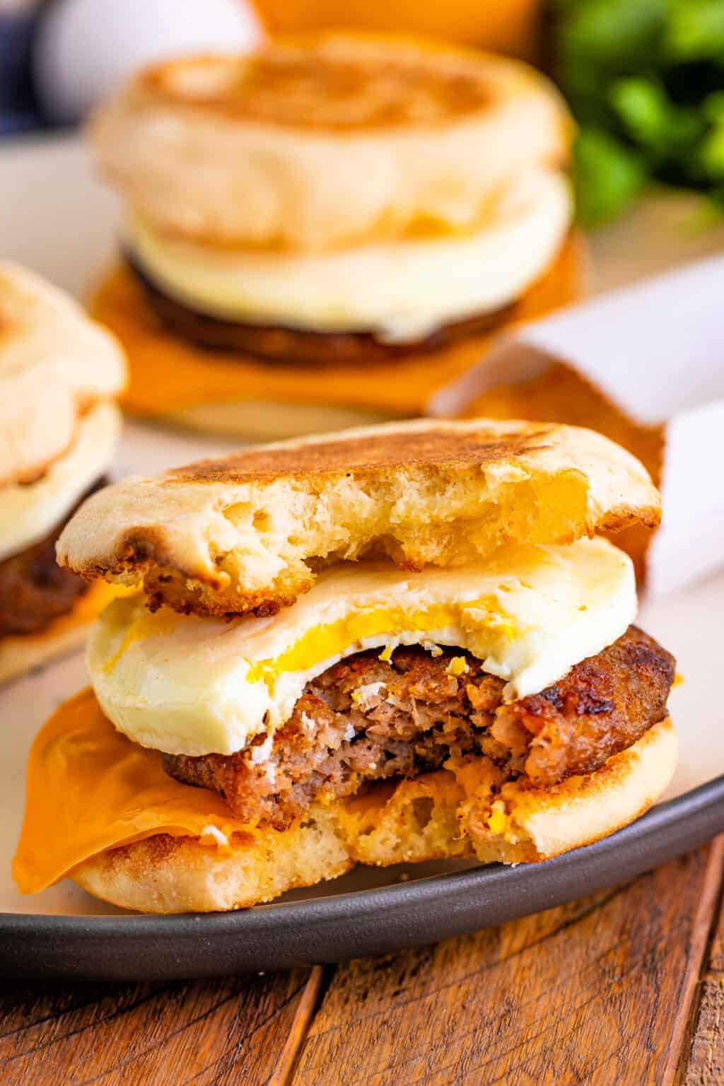 Sausage Egg and Cheese McMuffin - Love Bakes Good Cakes
