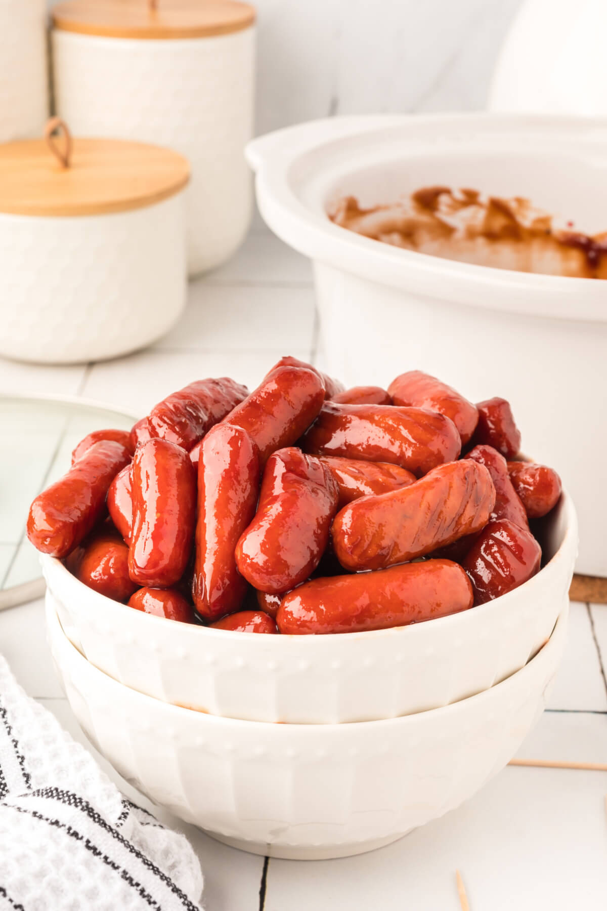 Slow Cooker BBQ Smokies - Love Bakes Good Cakes