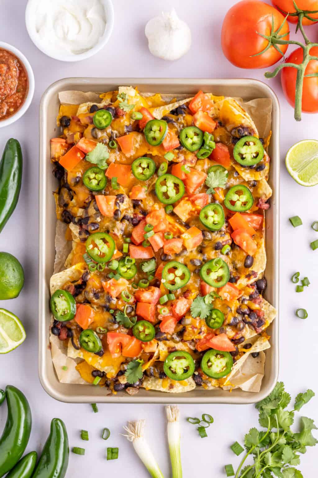 Spicy Loaded Black Bean Nachos - Love Bakes Good Cakes