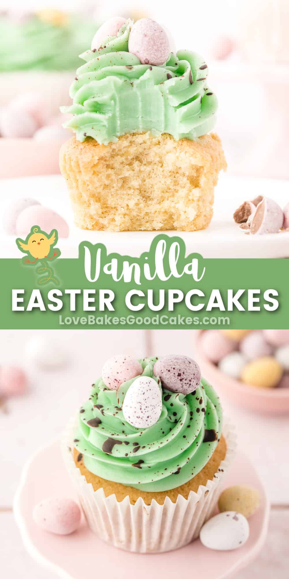 Vanilla Easter Cupcakes - Love Bakes Good Cakes