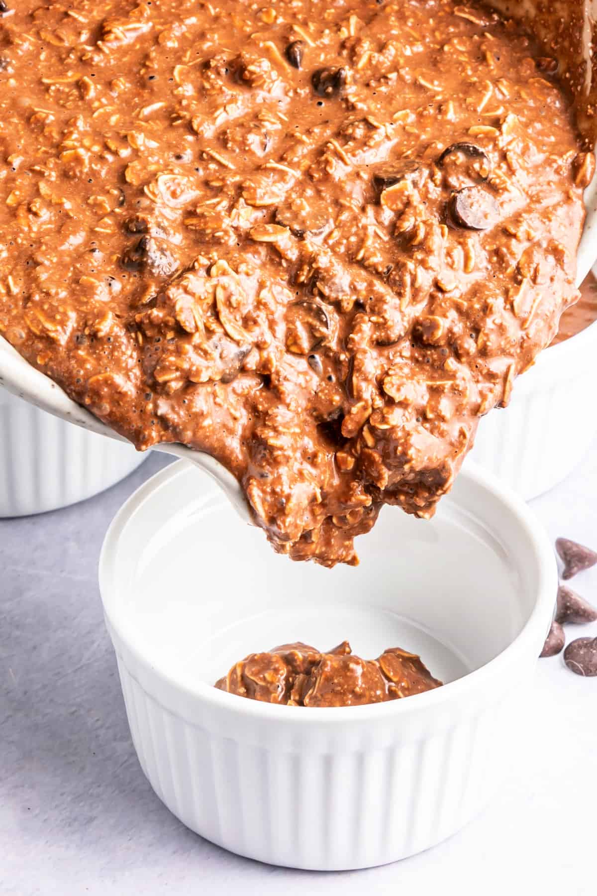 Brownie Batter Baked Oatmeal - Love Bakes Good Cakes