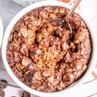 Brownie Batter Baked Oatmeal - Love Bakes Good Cakes