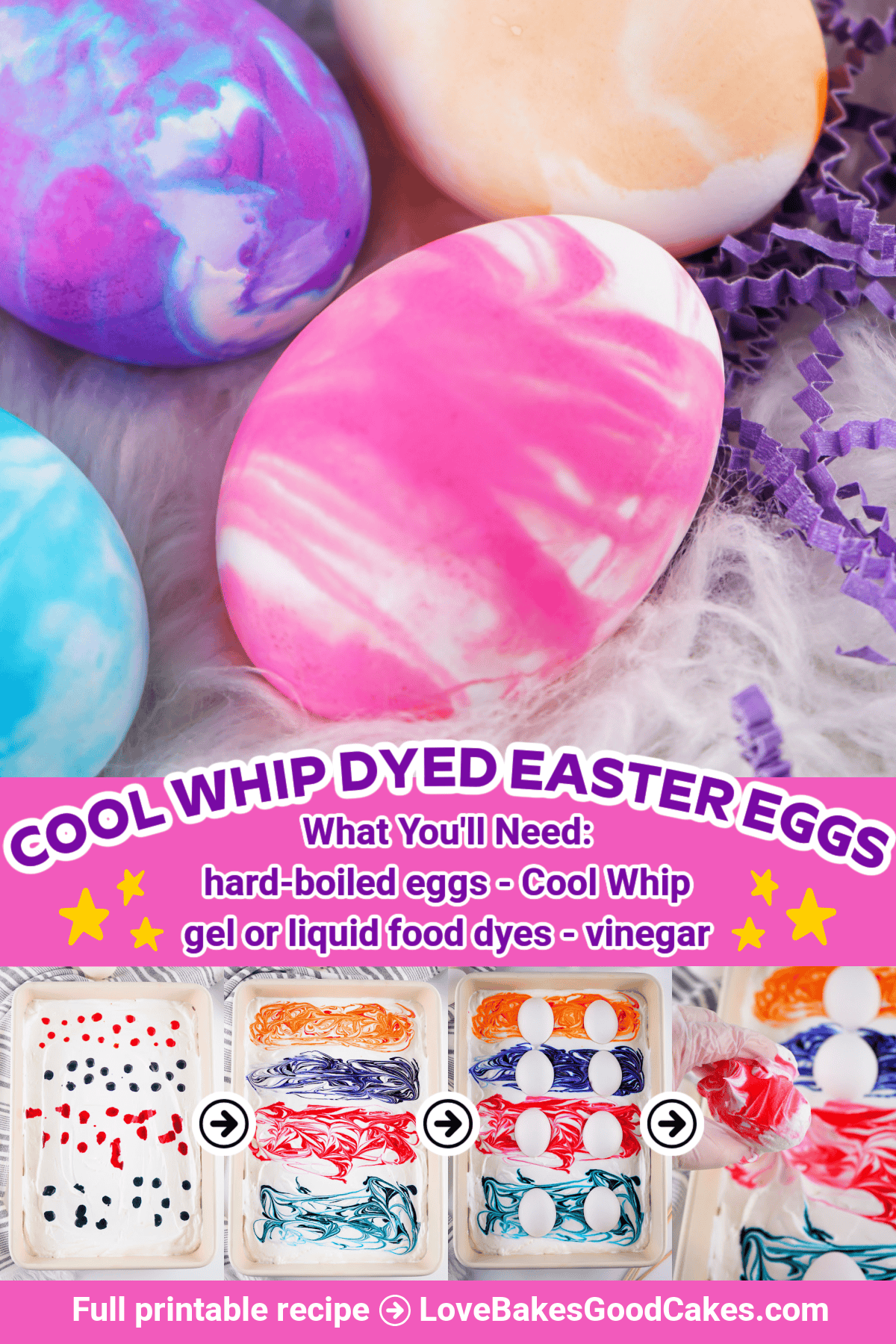 Cool Whip Dyed Easter Eggs - Love Bakes Good Cakes
