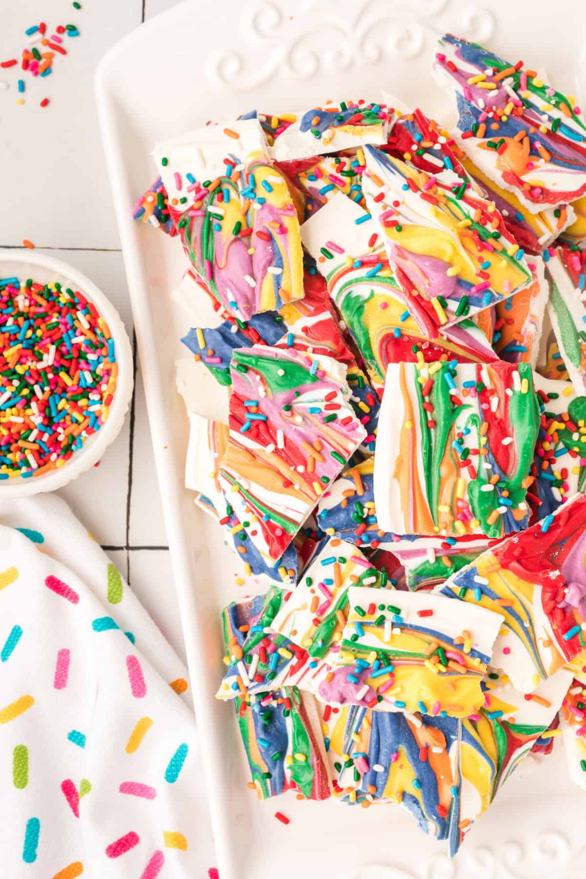 Rainbow Candy Bark - Love Bakes Good Cakes