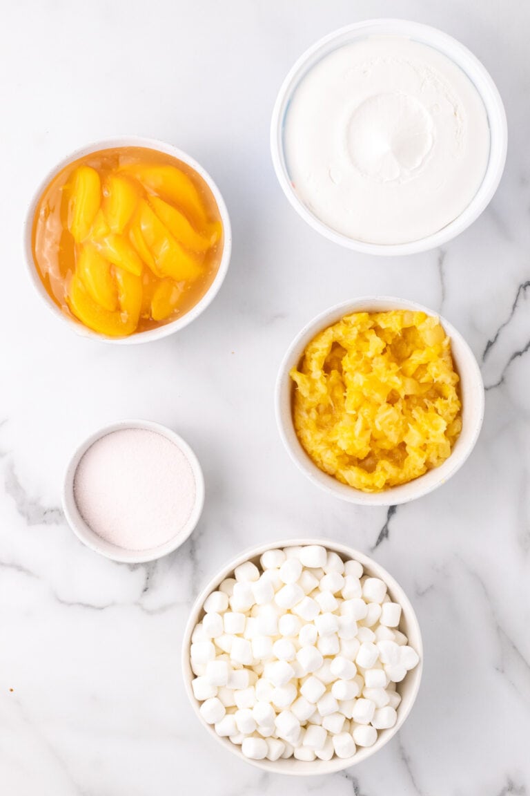 Peach Fluff Salad - Love Bakes Good Cakes