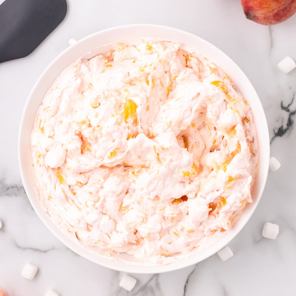 Peach Fluff Salad - Love Bakes Good Cakes