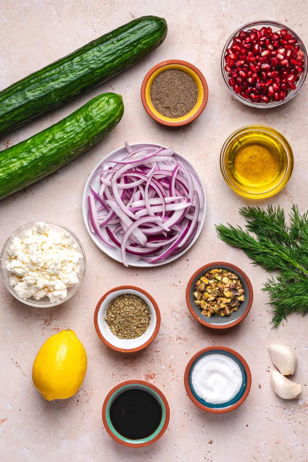 Smashed Cucumber Salad with Pomegranate Dressing - Love Bakes Good Cakes