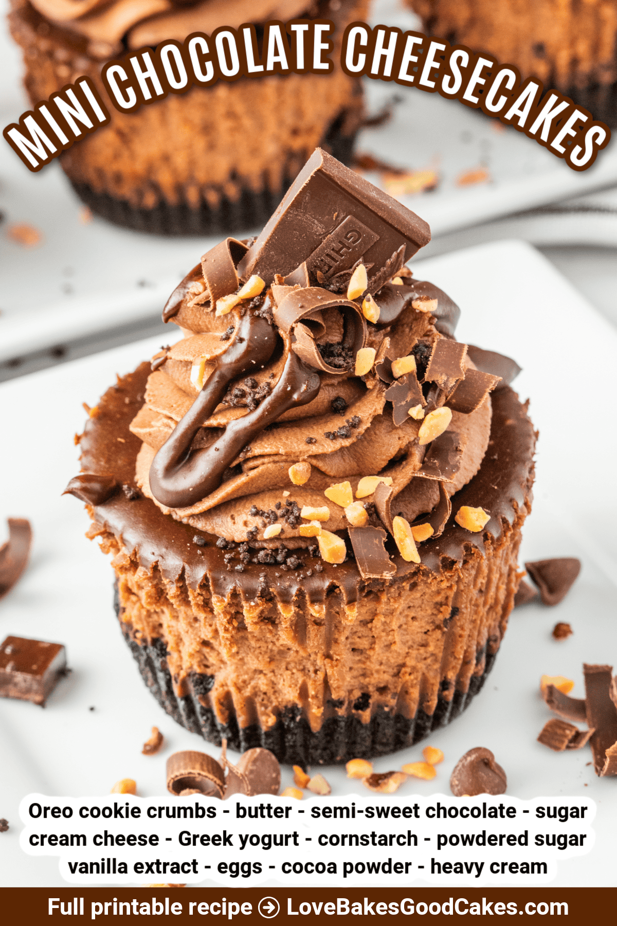 Mini Chocolate Cheesecakes - Love Bakes Good Cakes