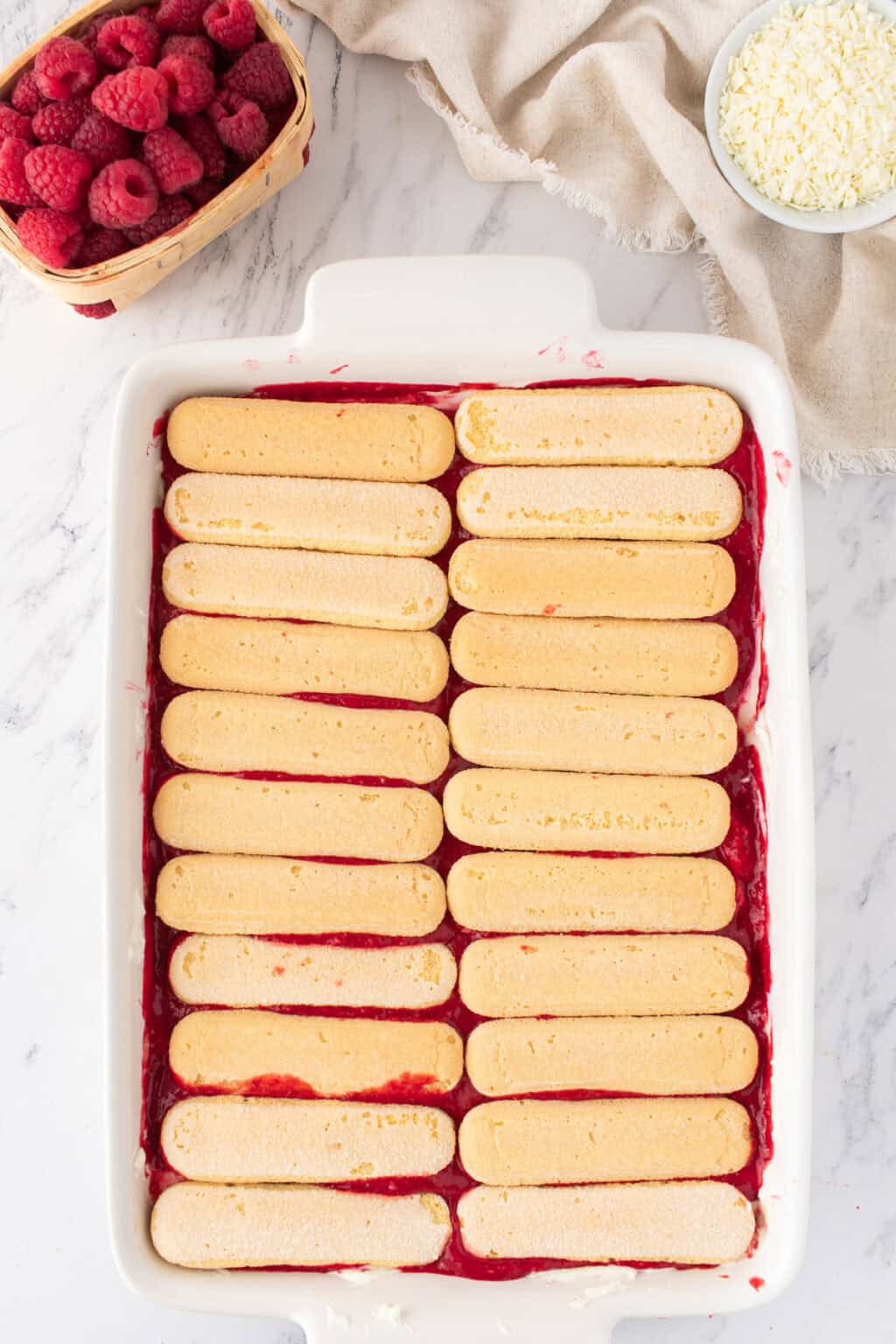 White Chocolate Raspberry Tiramisu - Love Bakes Good Cakes