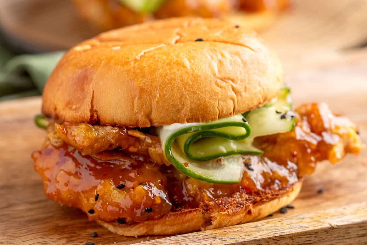 Orange Chicken Sandwich - Love Bakes Good Cakes